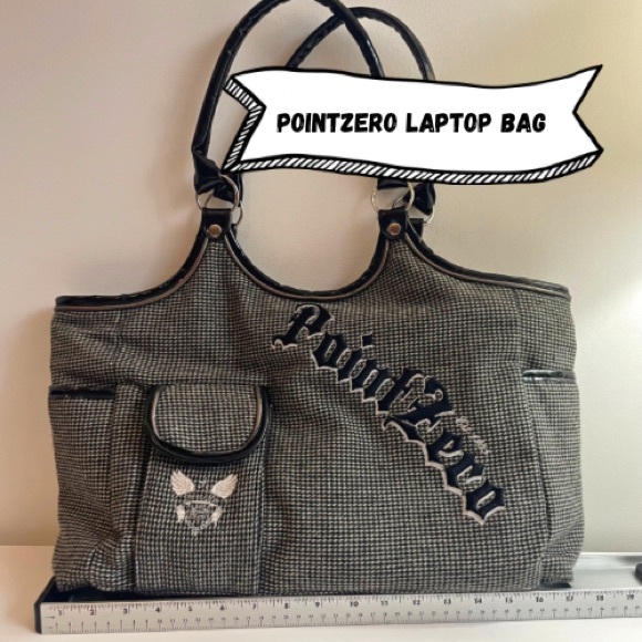 Point Zero | Bags | Y2k Pointzero Large Shoulder Bag In Black And Gray ...